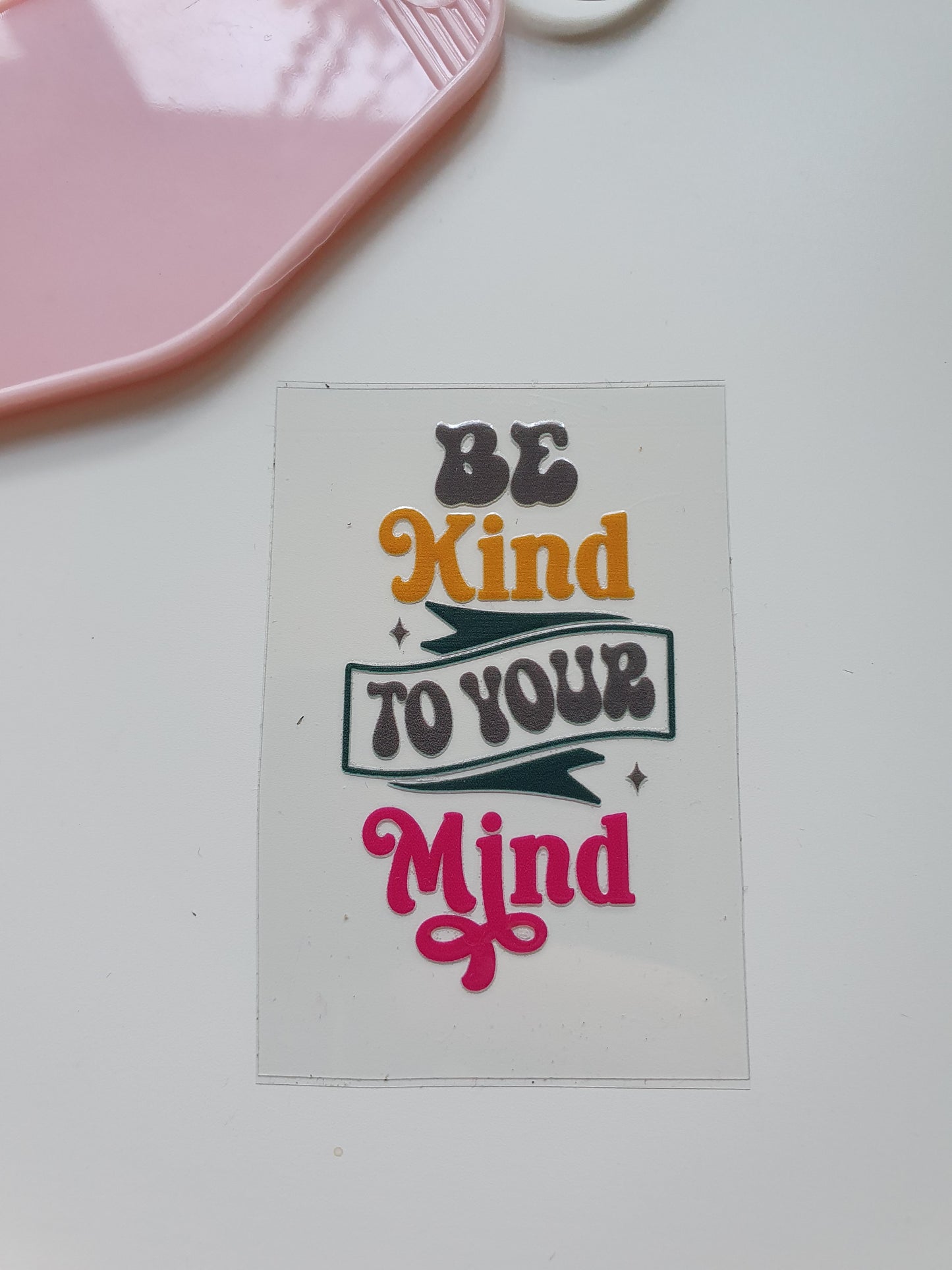 Be Kind Motel Keyring UV DTF print – Wraps and Blanks